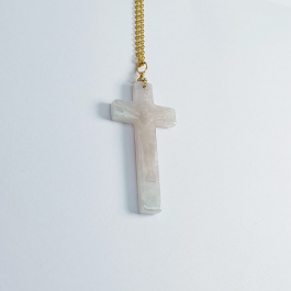 Translucent Pinkish Jadeite "Crucifix" Pendant